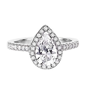 New by DovieDesigns 925 Genuine Sterling Silver Women Teardrop Ring, pear Shaped Engagement, Promise, Anniversary Rings for Women with 2.5 Carats AAA Cubic Zirconia Stones and Rhodium Plating (6)