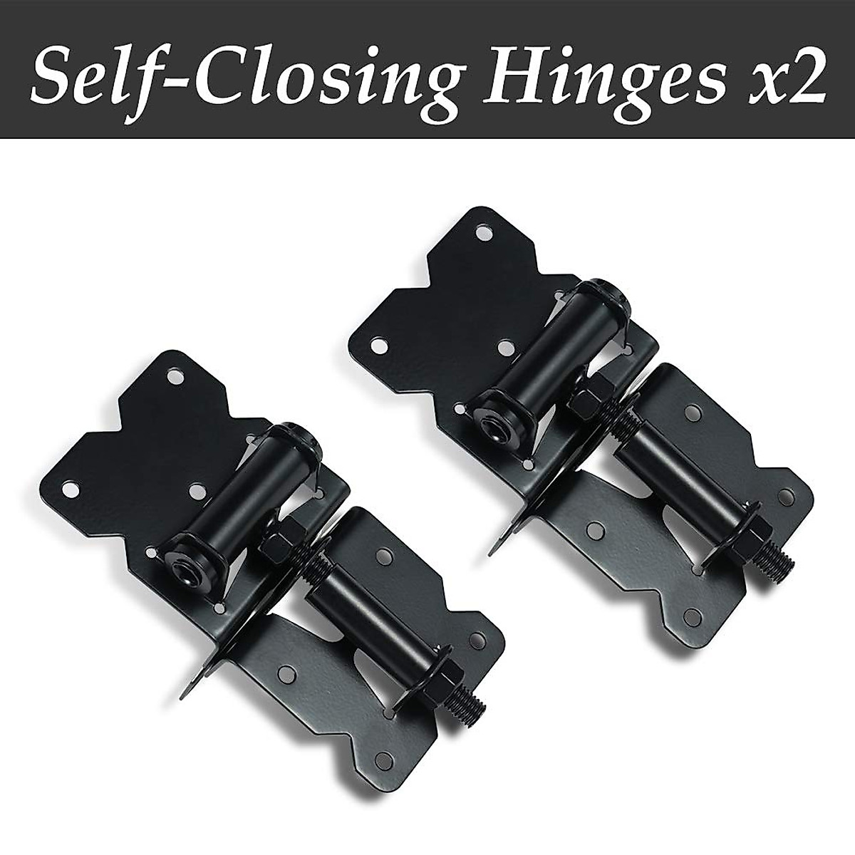 skysen Carbon Steel Self Closing Vinyl Fence Single Gate Hinge and Latch Hardware Kit -2 Hinges and 1 Latch (Single Gate Kit-cs)