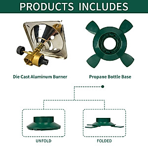 KOMAN Camp Gas Stove Camping Portable Bottletop Backpacking Stove,10000BTU Single Propane Burner for Outdoor Cooking,Fuel by 16 Oz Propane Cylinder (Propane Cylinder not included)