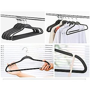 Yaheetech 100 Pack Non Slip Velvet Hangers Heavy Duty Suit Hangers Flocked Coat Suit Hangers Space Saving Clothes Hangers with 360° Swivel Hook, Gray