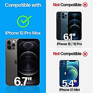 Power Theory Designed for iPhone 12 Pro Max Screen Protector Tempered Glass [9H Hardness], Easy Install Kit, 99% HD Bubble Free Clear, Case Friendly, Anti-Scratch, 2 Pack