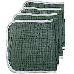 LOEKEAH Muslin Burp Cloths 4 Pack Large 100% Cotton Baby for Boys Girls Large 20''X10'' Super Soft and Absorbent