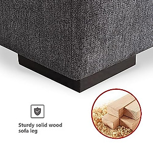 ERYE L-Shape Modular Down Feather Fill Sectional Sofa W/Reversible Chaise, Modern Free Combined TV Couch Comfortable Deep Seat Corner Sofa&Couch with Movable Ottoman for Living Room