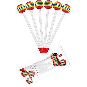 6 Pieces Lollipop Felt Drum Stick Soft Lollipop Drum Timpani Mallets Foam Head Percussion Sticks Rainbow Plastic Drumsticks for Kids Hand Percussion Toy for Adults Musical Instrument Accessories