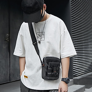 Small Crossbody Bag for Men,Mini Shoulder Bag Mini Messenger Bag for Cell Phone,Neck Pouch Bag Passport Wallet