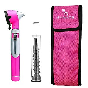 Mini Otoscope with Light Ear Infection Detector and Pocket Ear Scope | Suitable for Kids, Adults, Doctors - Available in Multiple Colors (Pink)