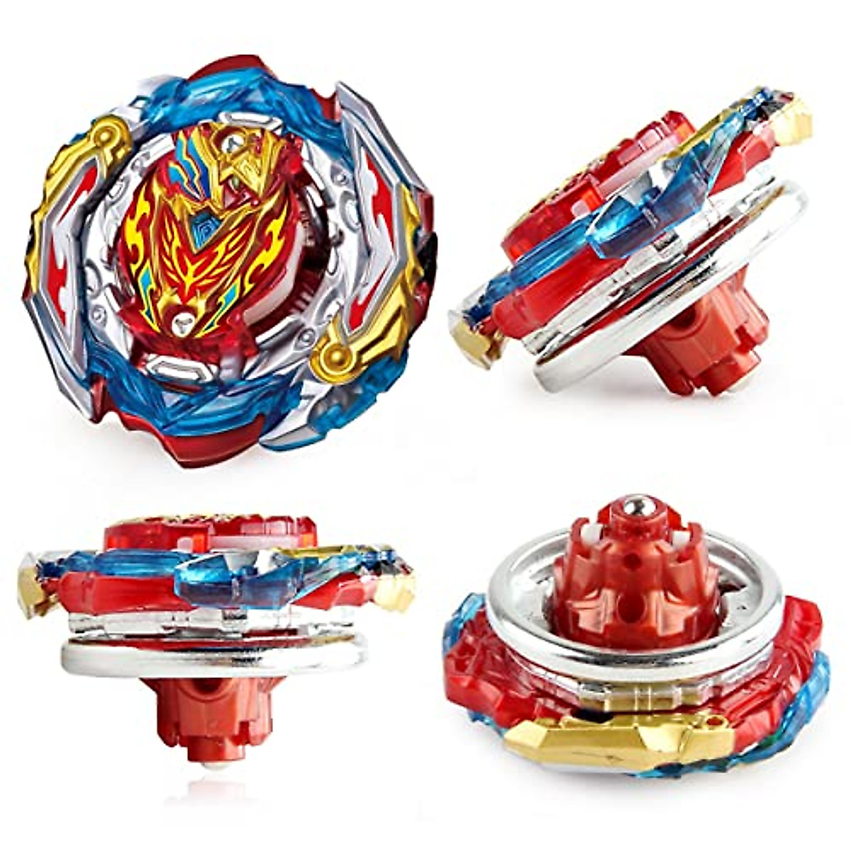 HaoKenai B-201 Zest Achilles Xiphoid Excalibur 1-Piece Two-Way Launcher, Bey Battle Burst Battling Tops with Launchers Set, Burst quadrive Gyros for Boys Kids Birthday Party Idea Gift