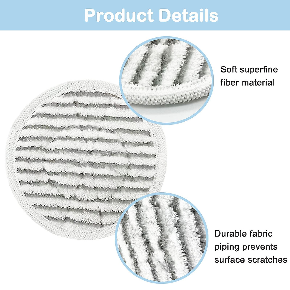 10 Pack S7001 Pads Replacement Steam Mop Pads for Shark S7001 S8201 S7000AMZ S8001 S7000 S7001TGT S7201 S7005 S7020 Series Steam Mop Pads Steam & Scrub All-in-One Scrubbing Mop Pads Part #: XKITP7000