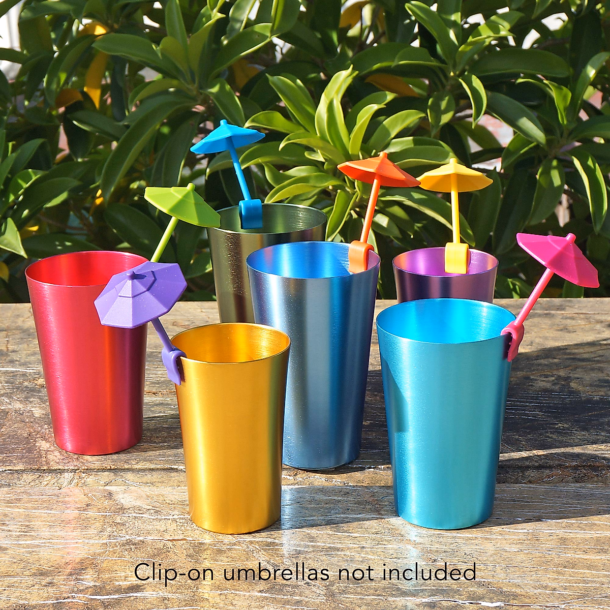 Aluminum Water Tumblers, Set of 6, Different Color, for Children and Adults, Travelling Tumblers, Party Tumblers, Stackable 10oz (SMALL)