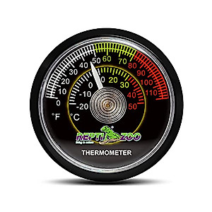 REPTI ZOO Reptile Terrarium Thermometer,Dial Gauges Pet Rearing Box Thermometer Celsius and Fahrenheit