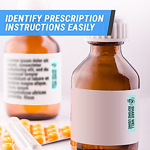600 Shake Well Before Using Stickers, 0.4 x 1.7 Inch - Shake Well Before Label for Veterinary/Healthcare/Pharmacy/Medical Instruction Labels, Lt Blue - 2 Packs of 300 Medical Rx Labels