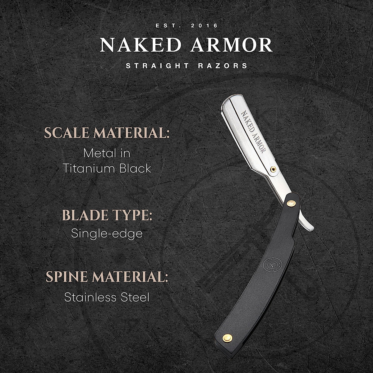 Best Shavette Straight Razor - Replaceable Blade Straight Razor, Metal Handle Shavette, No Stropping & Honing Needed, Great Starter Blade, Hygienic, Close Shave, Leather Case (Black)