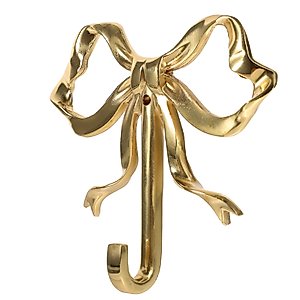MAGICLULU Gold Coat Hook Bow Wall Hooks Brass Hanging Hook Multi-Purpose Door Hanger for Coat Hat Towel Home Decor 2.52 x 2.63 Inch