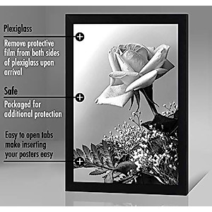 Americanflat 12x18 Poster Frame in Black - Composite Wood with Polished Plexiglass - Horizontal and Vertical Formats for Wall with Included Hanging Hardware