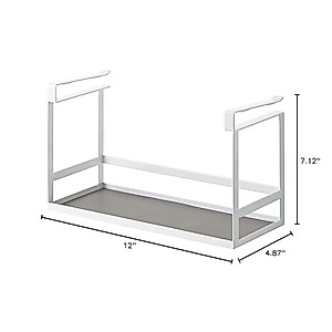 YAMAZAKI Home Under Shelf Spice Rack and Organizer for Kitchen Cabinets | Steel | Undershelf Solution, One Size, White