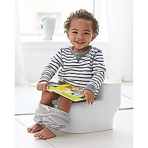 Skip Hop Potty Training Toilet with Easy Clean Coating & Baby Wipes Holder, White