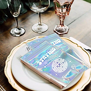 KARAQY Stayin' Alive Hangover Kit Bags, Last Disco Empty Hangover Bags Recovery Kit Bags for Bachelorette Party Wedding Bridal Shower Engagement Party Favors Supplies Decorations