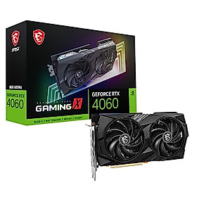 MSI Gaming GeForce RTX 4060 8GB GDRR6 128-Bit HDMI/DP Nvlink TORX Fan 4.0 Ada Lovelace Architecture Graphics Card (RTX 4060 Gaming X 8G)