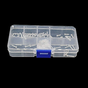 White Nylon Pan Head Machine Screw Nut Metric Thread Round Head Bolt Assortment Set Kit 160pcs M2