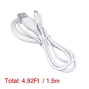 ABLEGRID 5ft White Micro USB Power Charging Cord for Sony PlayStation 4 PS4 Gold Wireless Stereo Headset