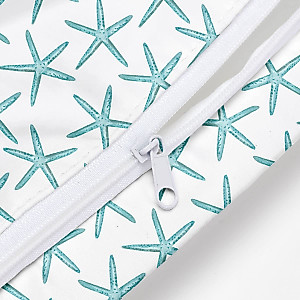 2 Pcs Wet Bag, Wet Dry Bag, Wet Bag for Swimsuit, Travel, Beach, Pool, Stroller, Diapers, Dirty Yoga Gym Clothes, Toiletries, Makeup Bag, Beach Bag Ocean Starfish Anchor Décor Birthday Gift for Women.