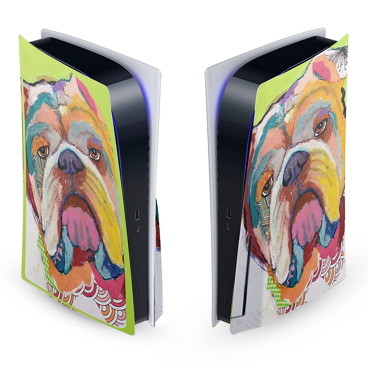 Head Case Designs Officially Licensed Michel Keck Bulldog Art Mix Vinyl Faceplate Sticker Gaming Skin Decal Cover Compatible With Sony PlayStation 5 PS5 Disc Edition Console