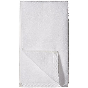 Amazon Basics 100% Cotton Quick-Dry Hand Towel, 8-Pack, White, 28" x 16"