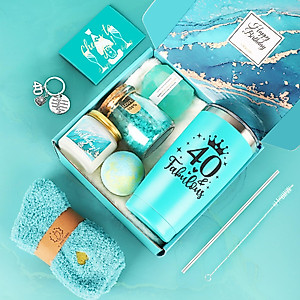 40th Birthday Gifts Women, Gifts for 40th Birthday Woman, 40 Fabulous Gifts, 40 40th Birthday Gifts Ideas, 40 Years Old Gift Baskets, Unique 40th Birthday Gifts for Her Mom Sister Friend Wife Coworker