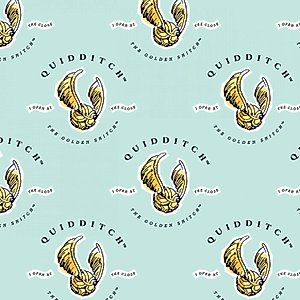 Harry Potter Wizarding World Watercolor Quidditch Aqua Premium Quality 100% Cotton Fabric by The Yard.