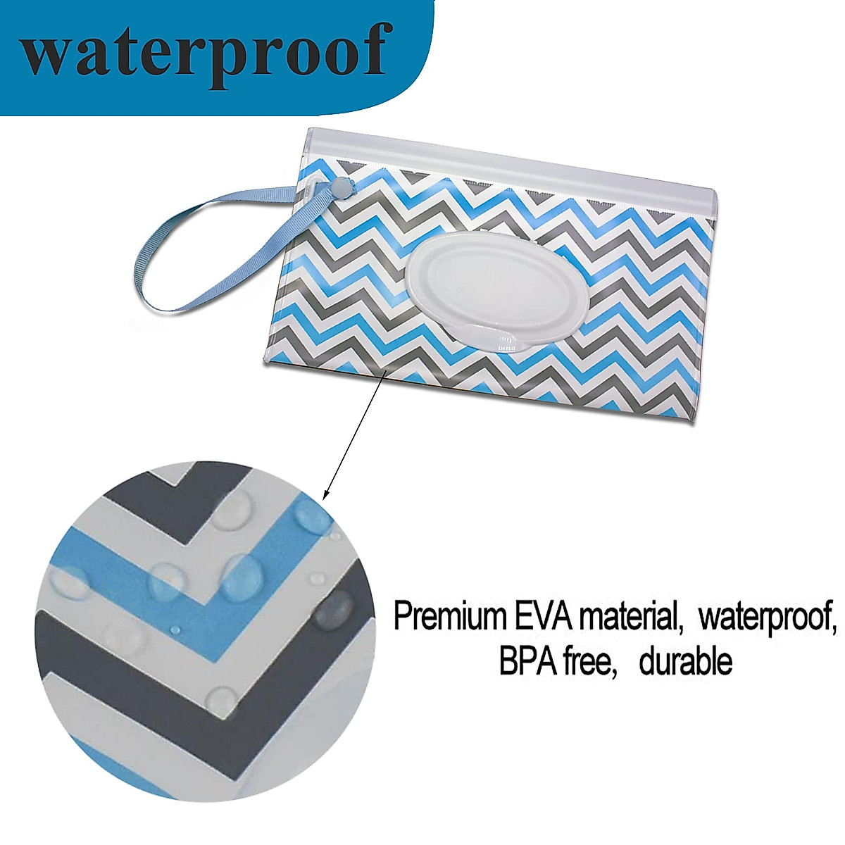 Baby Wipes Dispenser, On-The-Go Wipes Dispenser ,Portable Wet Reusable Refillable Wipe Holder Container for Diaper Bag Lightweight Travel Wipe Pouch Cases