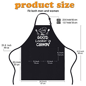 Funny Aprons for Men, Women - Fathers Day Giffts, Mothers Day,Birthday Gifts for Dad,Mom,Wife,Husband, Boyfriend,Girlfriend Baker - Funny Cooking Chef Apron, Fun BBQ Grilling Baking Cooking Aprons