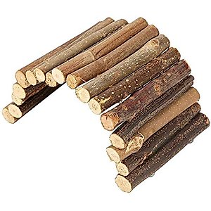 Wooden Ladder Bridge, Hamster Mouse Rat Rodents Toy Natural Hideout Small Animal Chew Toy for Guinea Pig Chinchilla Ferret Reptile (10 * 22cm)
