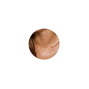 Foxgirl Gold Initial Necklaces for Women, Dainty Gold Letter Necklace Tiny A-Z Pendant Choker Necklace Trendy Cute Personalized Monogram Name Necklace Gold Jewelry Necklace for Women Gift