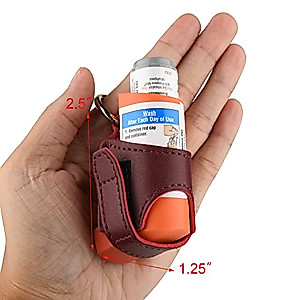 Beautyflier Asthma Inhaler Holder, Durable Microfiber Leather Travel Handy Holder for Adults and Kids, Inhaler Not Included (Red)