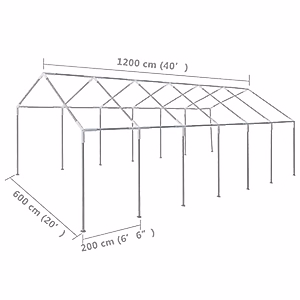 vidaXL Party Tent Heavy Duty with Windows Side Walls Outdoor Patio Garden Pop Up Gazebo Canopy White 39.4' x 19.7'