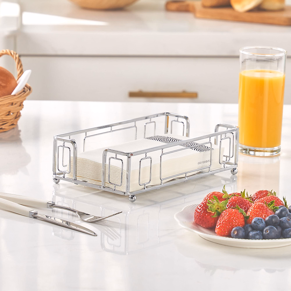 LEVIMETREE Rectangular Guest Towel Napkin Holder - Paper Hand Towel Storage Tray, Napkin Holder for Table, Bathroom Hand Towel Holder Kitchen Restaurant Home Décor Bathroom Paper Towels Storage Tray