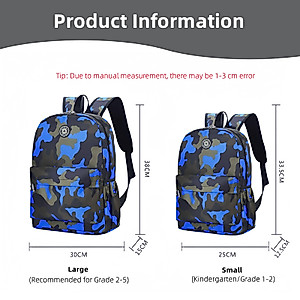 Kids Backpack for Boys Camo Print Elementary School Bag Preschool Daypack Outdoor Kindergarten Bag