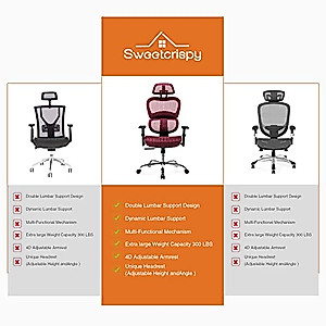 Ergonomic Office Chair,Large High Back Office Chairs Ergo3D Rolling Desk Chair with 4D Adjustable Armrest,3D Lumbar Support,Adjustable Headrest,Breathable Mesh Computer Gaming Executive Swivel Chairs