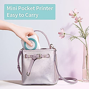 HOMESTEC Mini Printer, Label Maker Machine Portable Thermal Printer for Smartphone with Tape Wireless Bluetooth Printing