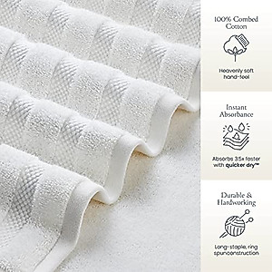 Jumbo Bath Sheets Towels For Adults 35" x 70" - 2-Pack - 100% Cotton White Bath Sheet Set - Extra Large Oversized Bath Towels, Absorbent Bath Towel Set, Heavenly-Soft Bathroom Towels - Oeko-Tex Towels