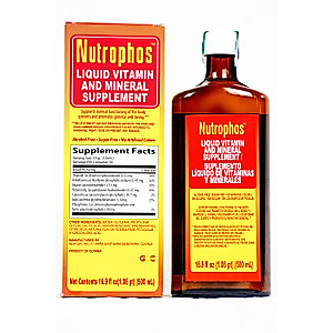 Nutrophos Liquid Vitamin and Mineral Supplement - Supports Normal Functioning of the Body Systems and Promotes General Well Being - 16.9 fl oz