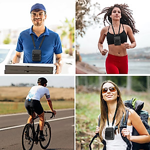 DTZY Portable Waist Clip Fan, Personal Neck Fan with Strong Light Flashlight, 6000mAh Rechargeable Personal Fan, Hands-free USB Belt Fan for Outdoor Works, Sports, Camping, Hiking