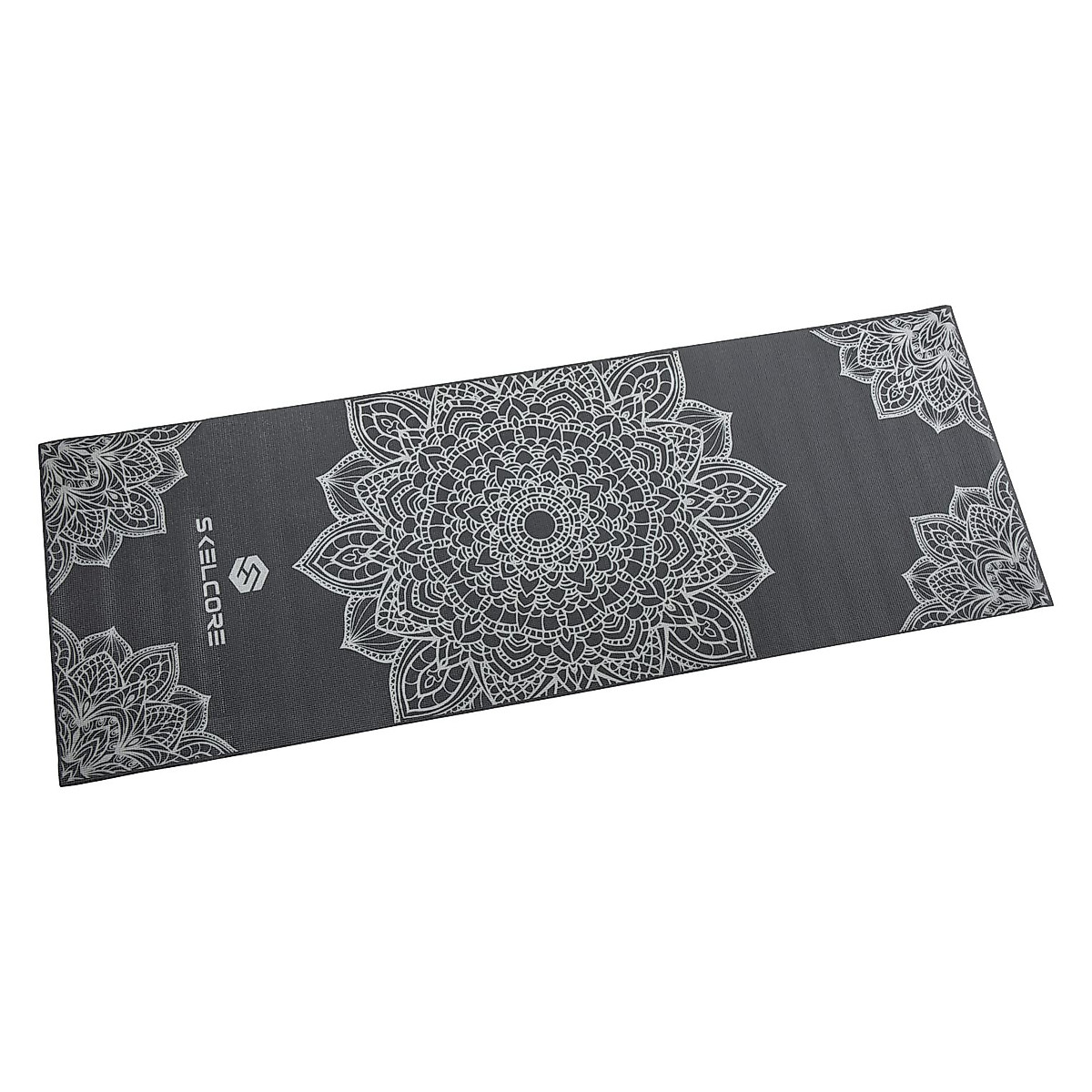 Skelcore 4mm PVC Yoga Mat with Non-Slip Honeycomb Texture for Enhanced Stability | Lightweight Exercise Mat for Pilates, Yoga, HIIT & Floor Exercises, Lotus Design