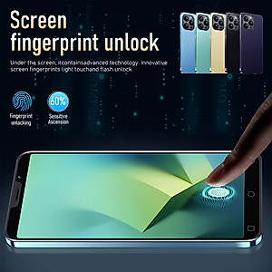 ANGGREK 14 Pro Max Smartphone 5.0 Inch 3G Network 4GB RAM 32GB Android 10 Mobile Phone Dual Card Dual Standby 100‑240V Green (US Plug)