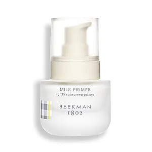 Beekman 1802 Milk Primer for Face - Oxybenzone & Fragrance Free - 0.5 oz - SPF 35 Mineral Sunscreen, Moisturizer & Makeup Primer - Invisible & No White Cast - Good for Sensitive Skin - Cruelty Free