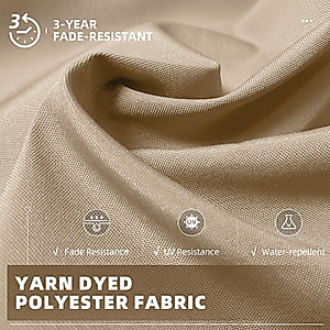 PURPLE LEAF 8 Feet Square Cantilever Umbrella Patio Umbrella with Base Outdoor Umbrella Aluminum Offset Umbrella with 360-degree Rotation for Garden Deck Pool Patio, Beige