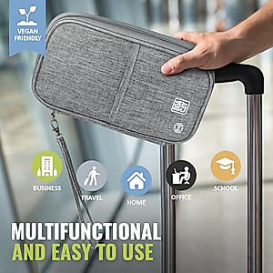 BOACAY Travel Document Organizer with RFID, Family Passport Holder, Wallet for Women & Men, Portable & Waterproof Case for Cards, Boarding Pass, Money