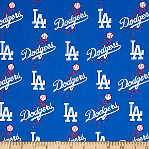 Fabric Traditions MLB Cotton Broadcloth Los Angeles Dodgers Blue/White Fabric by The Yard
