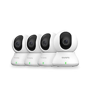 blurams 4pc Indoor Security Camera PTZ 1080p, WiFi Dome Camera Pet/Nanny Camera Baby Monitor w/Two-Way Audio | Sound/Person Detection | IR Night Vision | Cloud&Local Storage | Compatible with Alexa