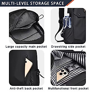 AIWIWH Crossbody Backpack With USB Charging Interface, Sling Bags Chest Bag Outdoor Hiking Travel Daypack For Men Women (Black)